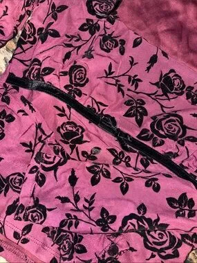 mystic threads | Tops | Mystic Threads Flocked Rose Mesh Top In Wine ...